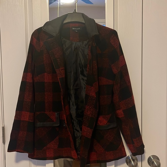 New Look | Jackets & Coats | Red White Checkered Jacket | Poshmark